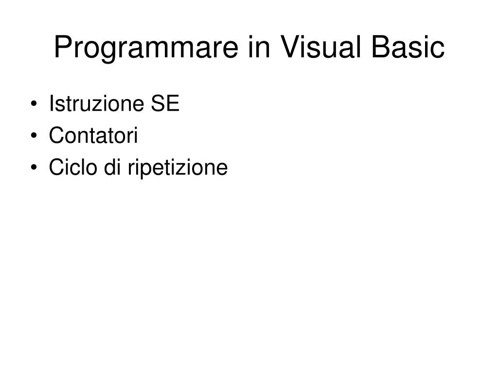 PPT - Programmare in Visual Basic PowerPoint Presentation, free ...