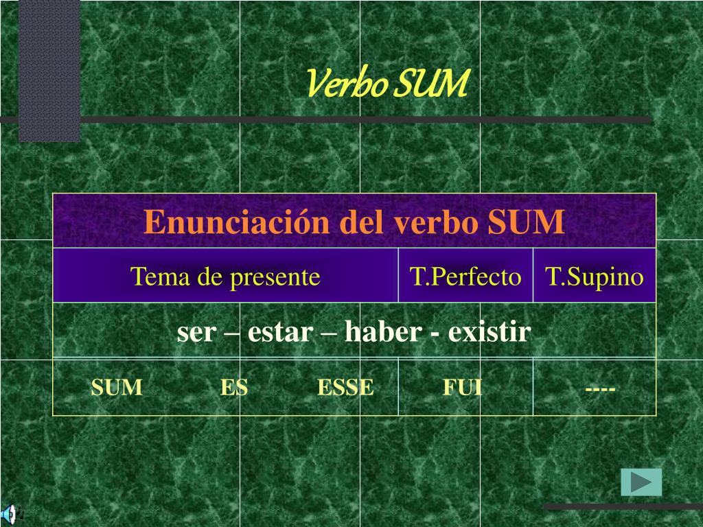 PPT - Verbo SUM PowerPoint Presentation, free download - ID:5182120