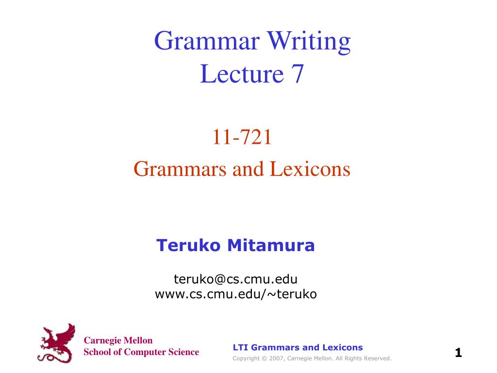 PPT - Grammar Writing Lecture 7 PowerPoint Presentation, free download ...