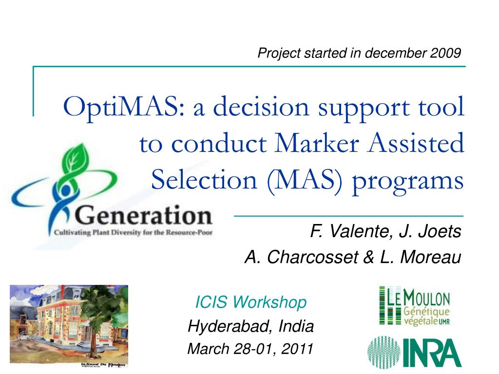 PPT - OptiMAS: a decision support tool to conduct Marker Assisted ...