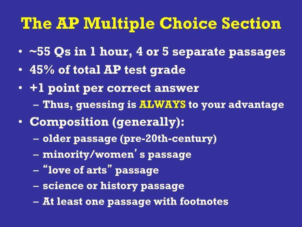 PPT - The AP Multiple Choice Section PowerPoint Presentation, free ...