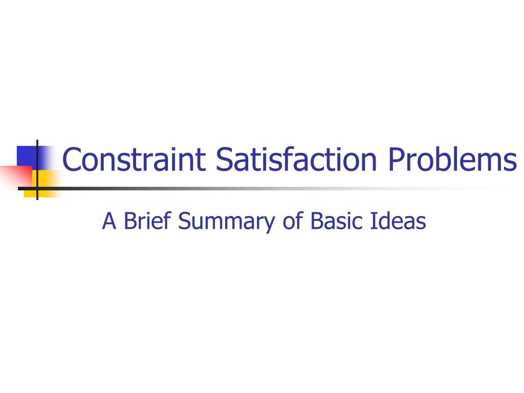 PPT - Constraint Satisfaction Problems PowerPoint Presentation, free ...