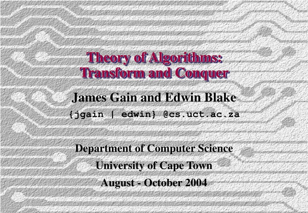 Ppt Theory Of Algorithms Transform And Conquer Powerpoint 9462
