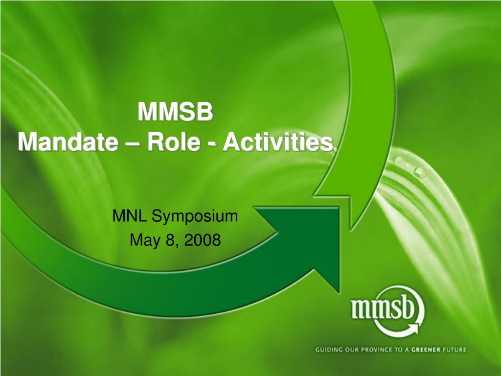 PPT - MMSB Mandate – Role - Activities PowerPoint Presentation, free ...
