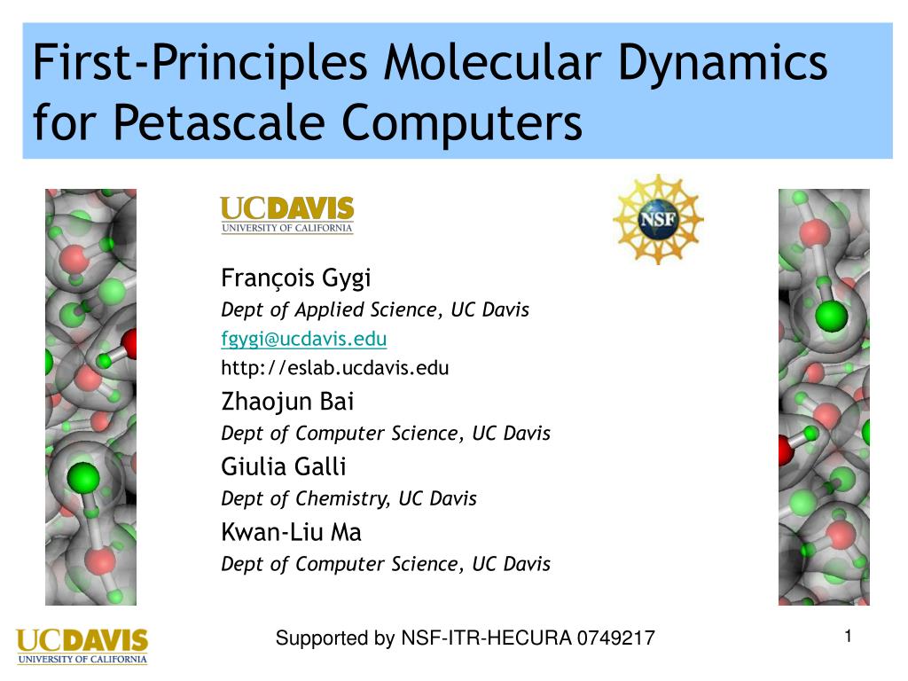 PPT - First-Principles Molecular Dynamics for Petascale Computers ...