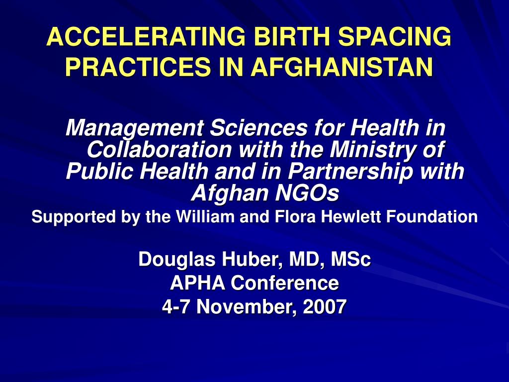PPT - ACCELERATING BIRTH SPACING PRACTICES IN AFGHANISTAN PowerPoint ...
