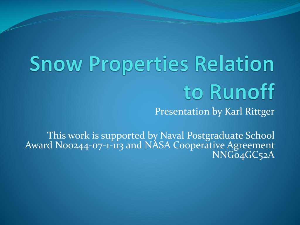 PPT - Snow Properties Relation to Runoff PowerPoint Presentation, free ...