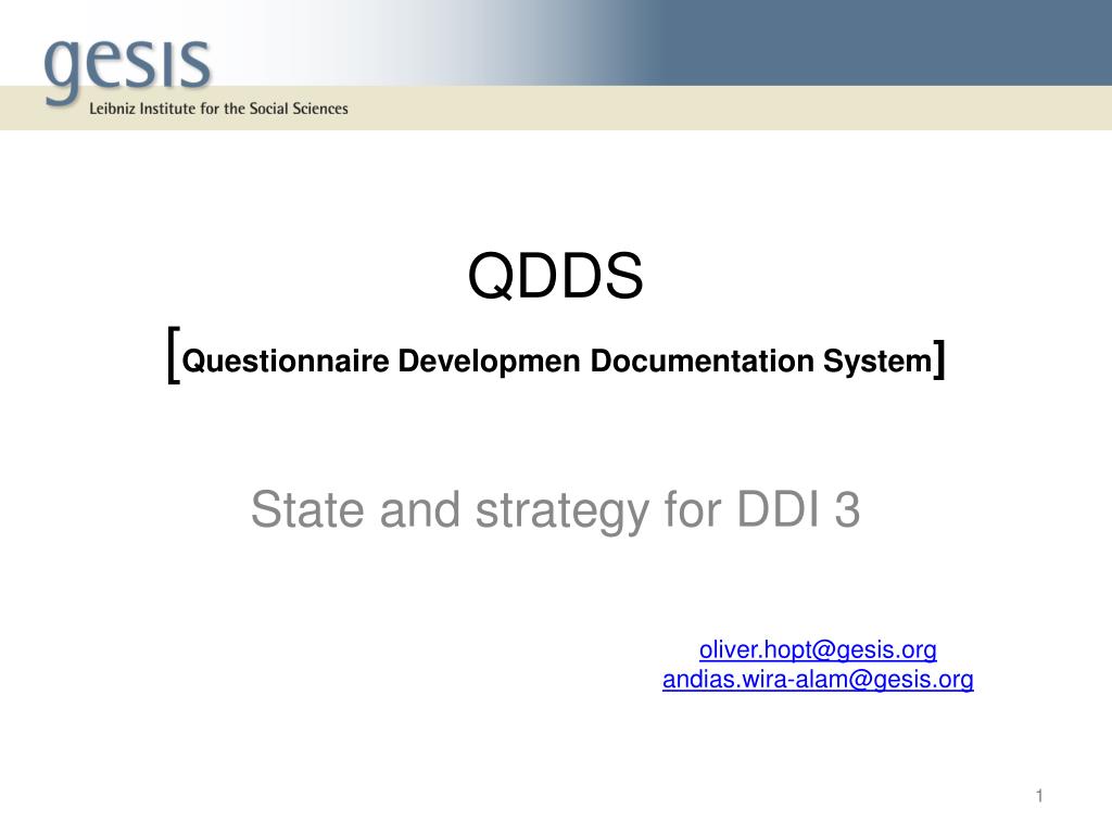 PPT - QDDS [ Questionnaire Developmen Documentation System ] PowerPoint ...