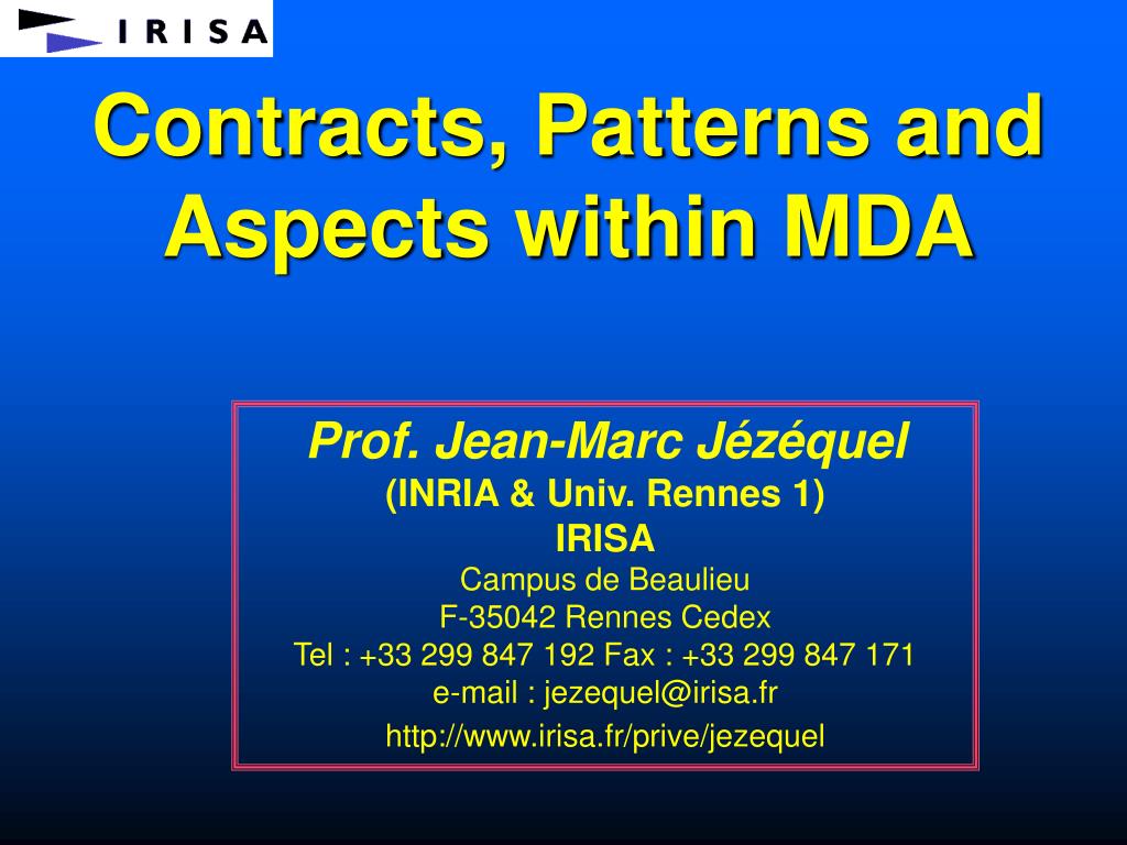 PPT - Contracts, Patterns and Aspects within MDA PowerPoint ...