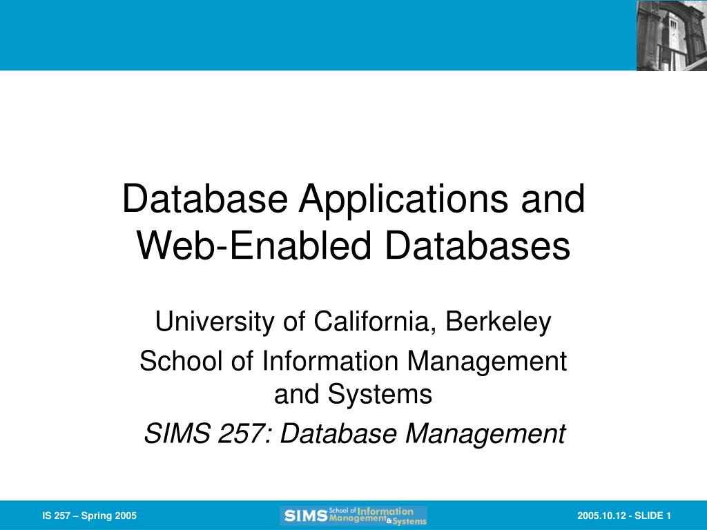 PPT - Database Applications and Web-Enabled Databases PowerPoint ...