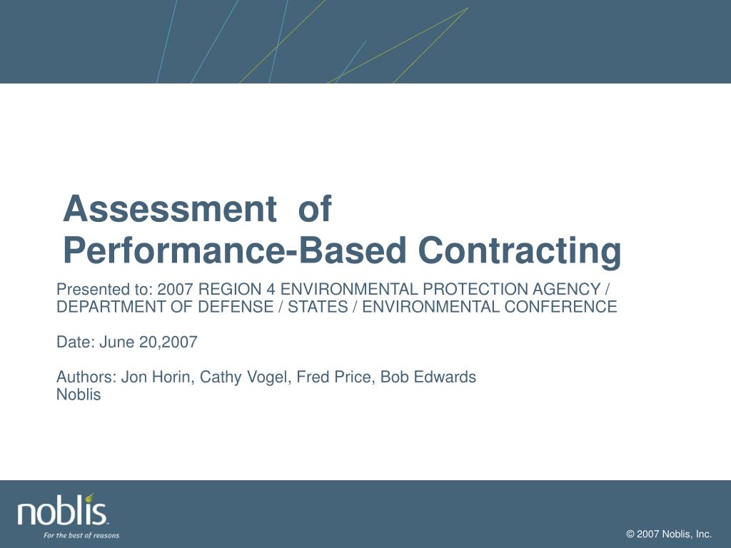 PPT - Assessment of Performance-Based Contracting PowerPoint ...