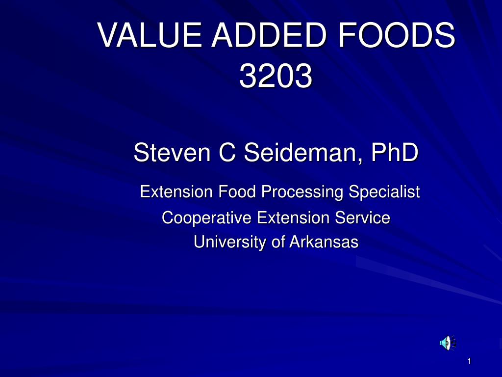 PPT - VALUE ADDED FOODS 3203 PowerPoint Presentation, free download ...