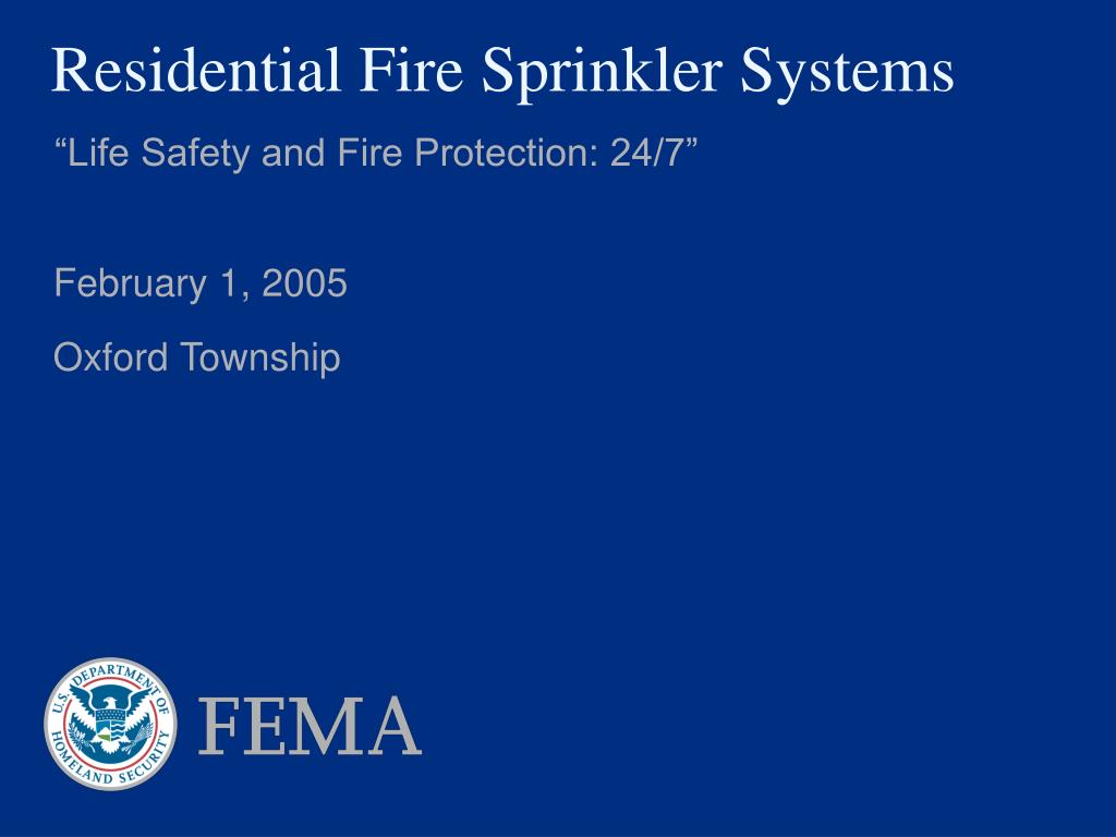 PPT - Residential Fire Sprinkler Systems PowerPoint Presentation, free ...