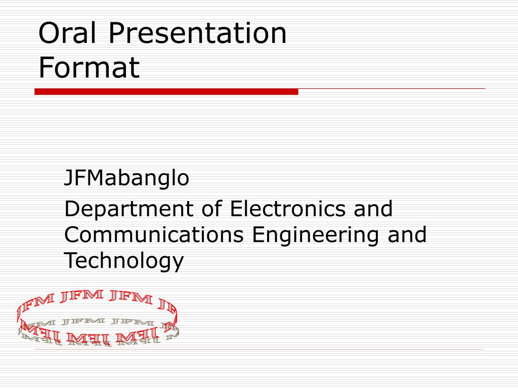 PPT - Oral Presentation Format PowerPoint Presentation, free download ...