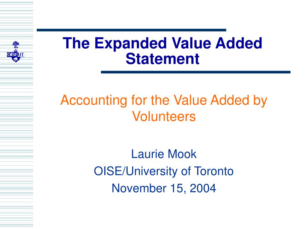 PPT - The Expanded Value Added Statement PowerPoint Presentation, free ...