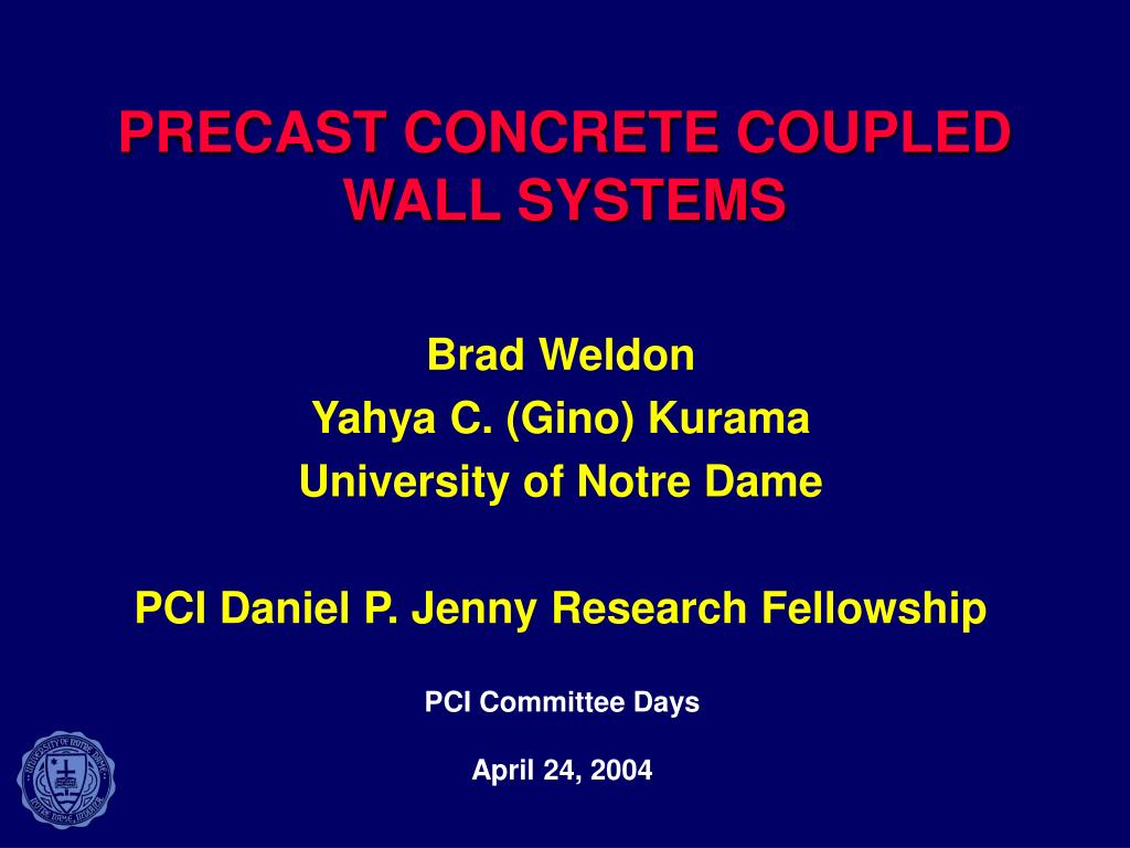 PPT - PRECAST CONCRETE COUPLED WALL SYSTEMS PowerPoint Presentation ...