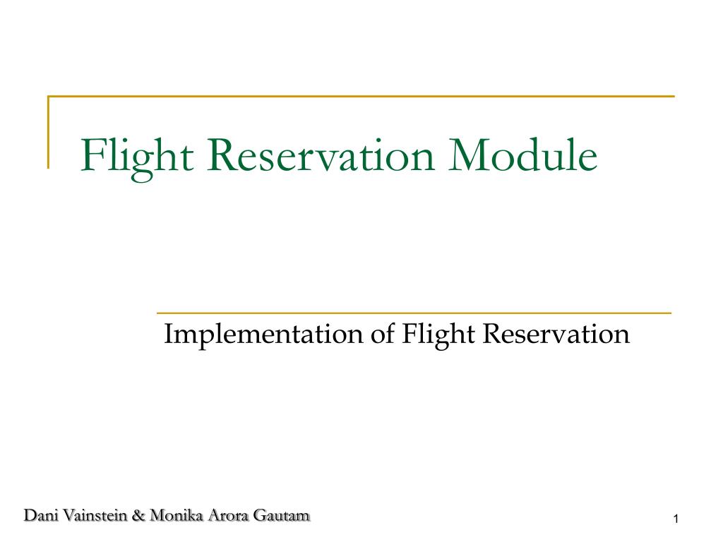 PPT - Flight Reservation Module PowerPoint Presentation, free download ...
