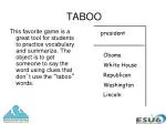 PPT - TABOO PowerPoint Presentation, free download - ID:4912309