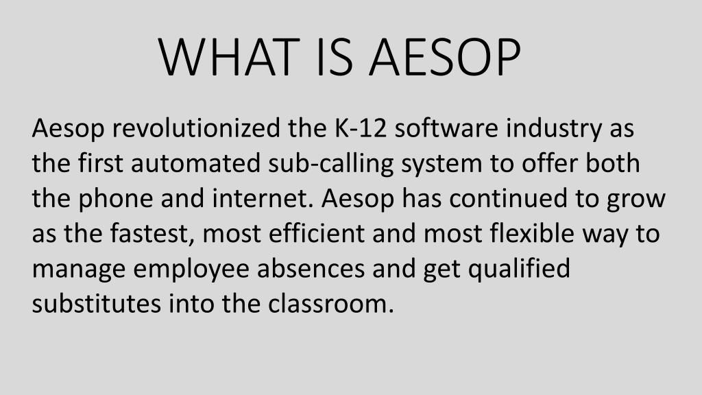 PPT - WHAT IS AESOP PowerPoint Presentation, free download - ID:5271264