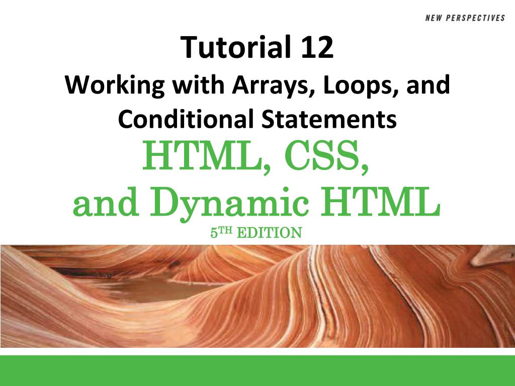 Ppt Tutorial 12 Working With Arrays Loops And Conditional Statements Powerpoint Presentation 4308