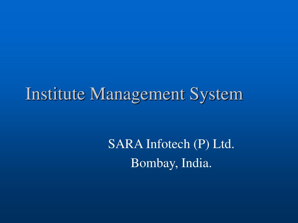 PPT - Institute Management System PowerPoint Presentation, free ...