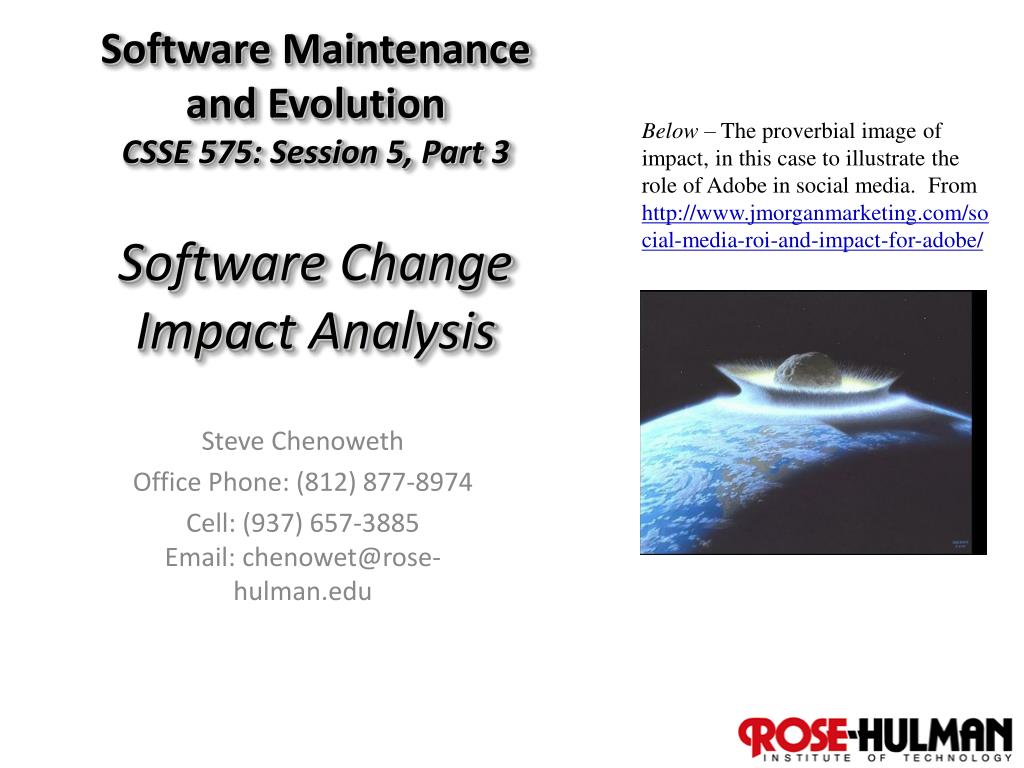 PPT - Software Maintenance and Evolution CSSE 575: Session 5, Part 3 ...