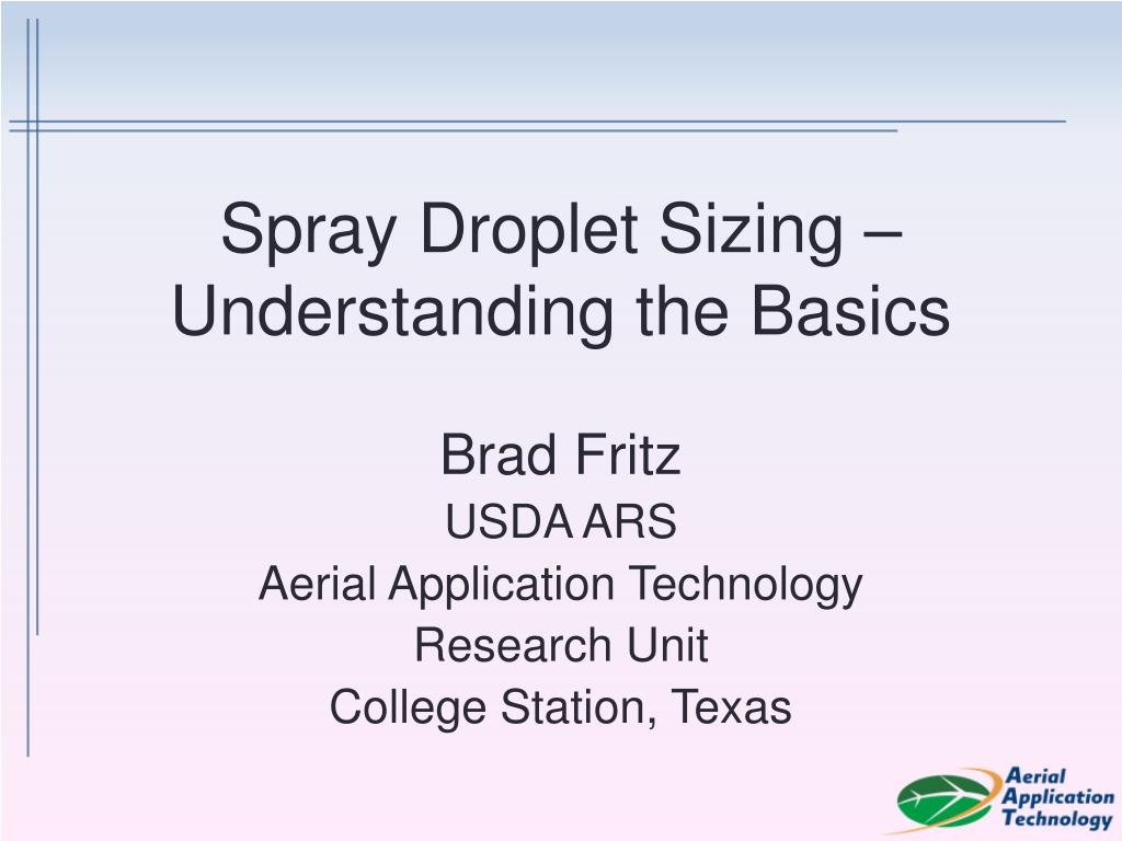 PPT - Spray Droplet Sizing – Understanding the Basics PowerPoint ...