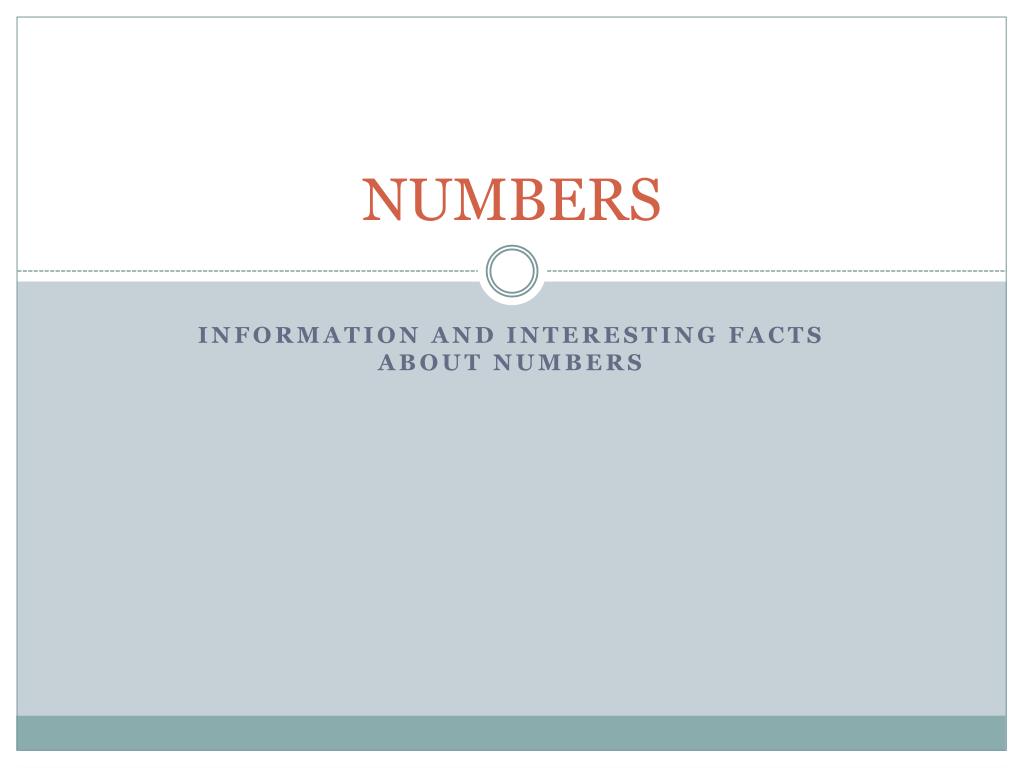 PPT - NUMBERS PowerPoint Presentation, free download - ID:5299733