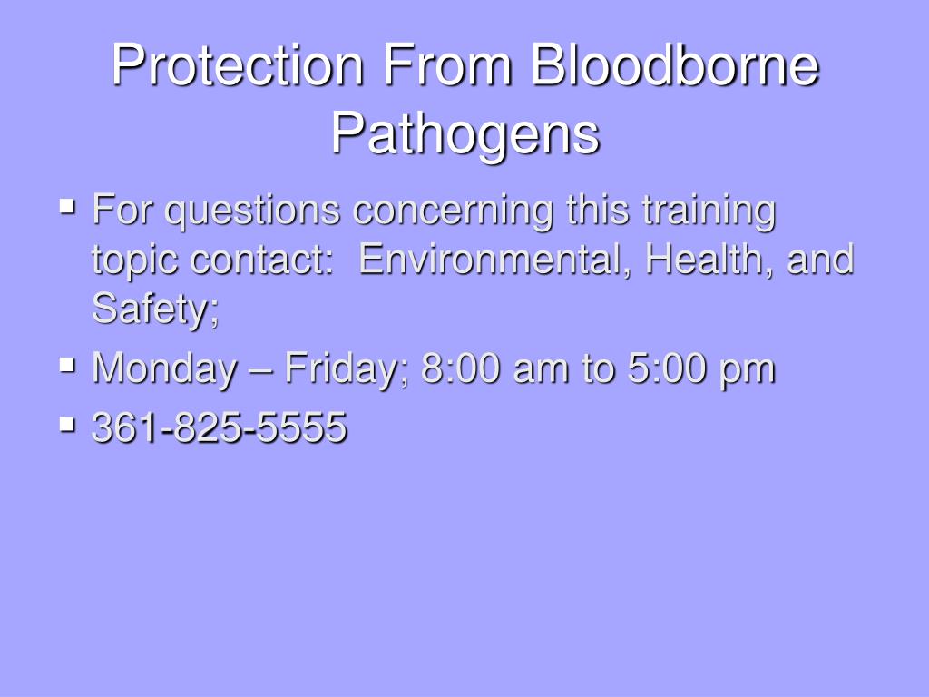 PPT - Protection From Bloodborne Pathogens PowerPoint Presentation ...