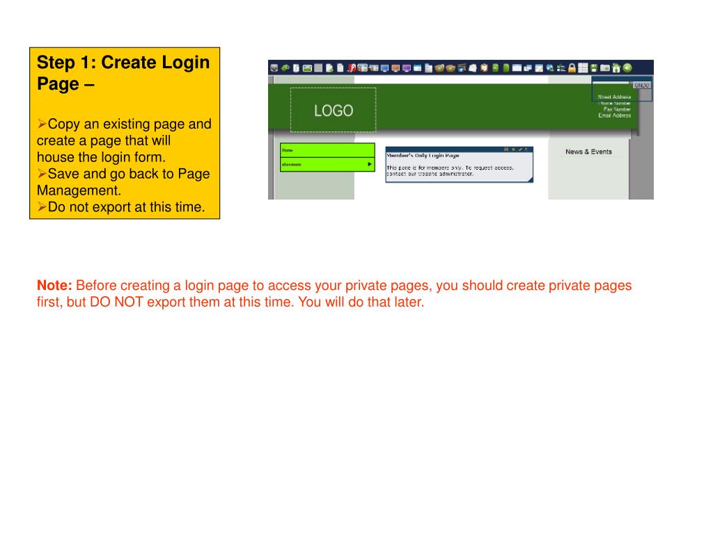 PPT - Step 1: Create Login Page – PowerPoint Presentation, free ...
