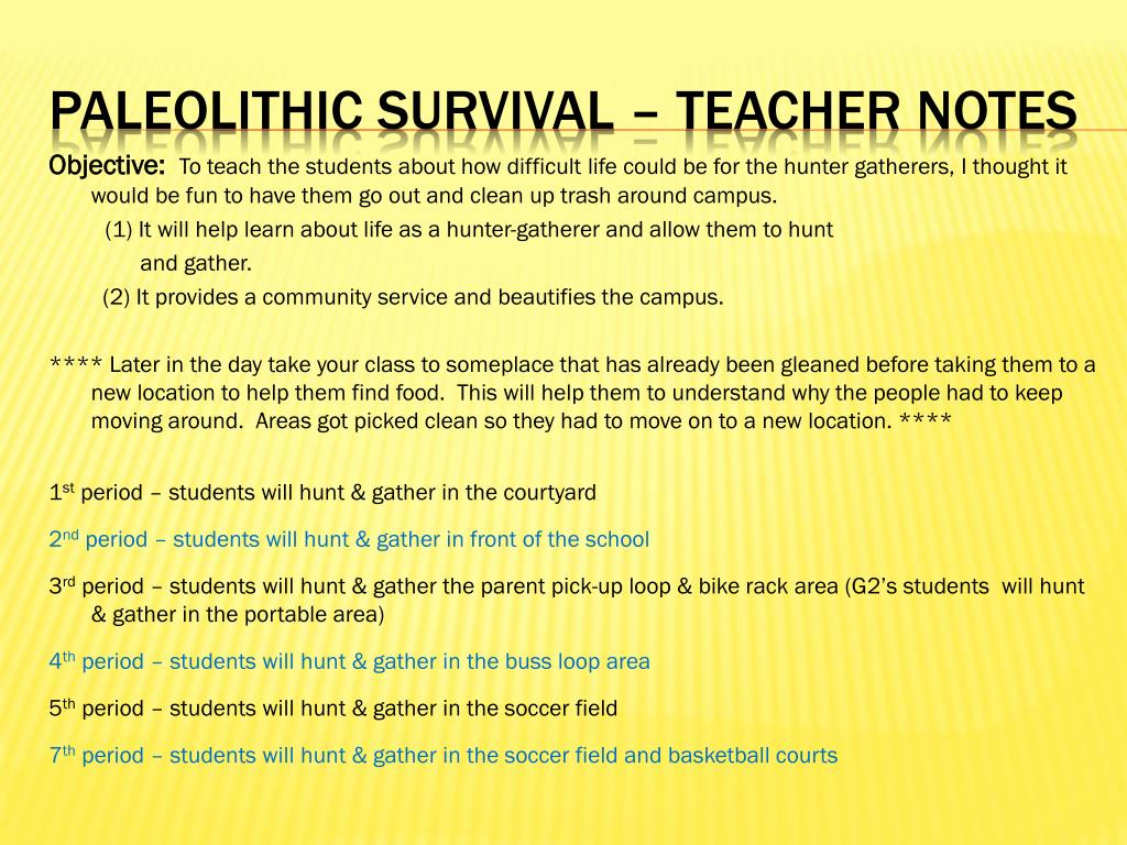 PPT - Paleolithic Survival – teacher Notes PowerPoint Presentation ...