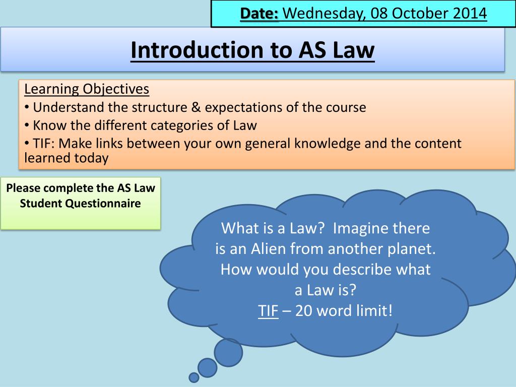 PPT - Introduction to AS Law PowerPoint Presentation, free download ...