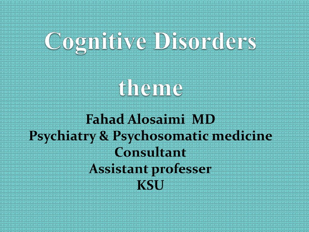 PPT - Cognitive Disorders theme PowerPoint Presentation, free download ...