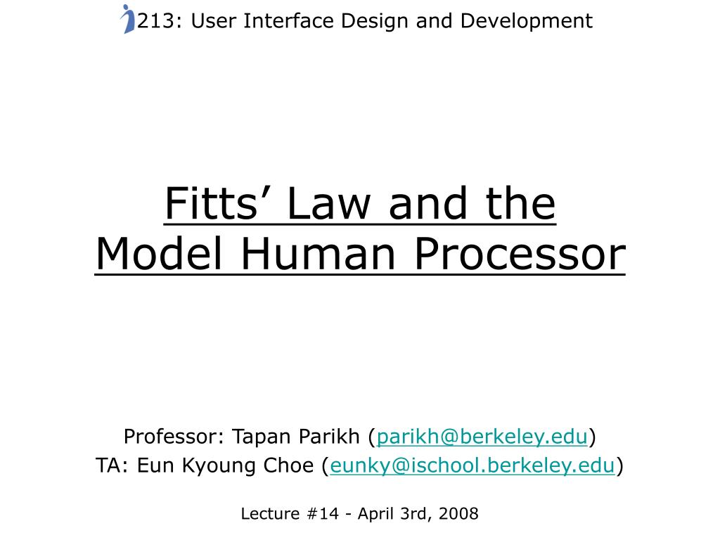 PPT - Fitts’ Law and the Model Human Processor PowerPoint Presentation ...