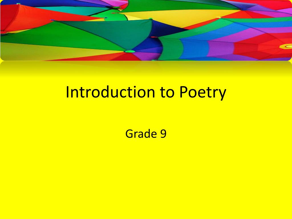 PPT - Introduction to Poetry PowerPoint Presentation, free download ...