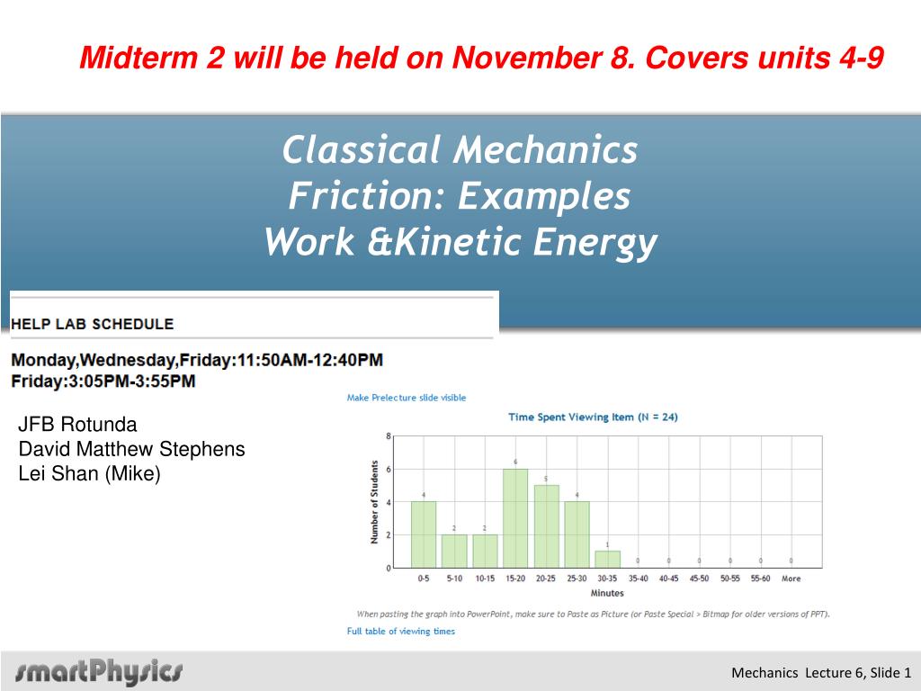 PPT - Classical Mechanics Friction: Examples Work &Kinetic Energy ...