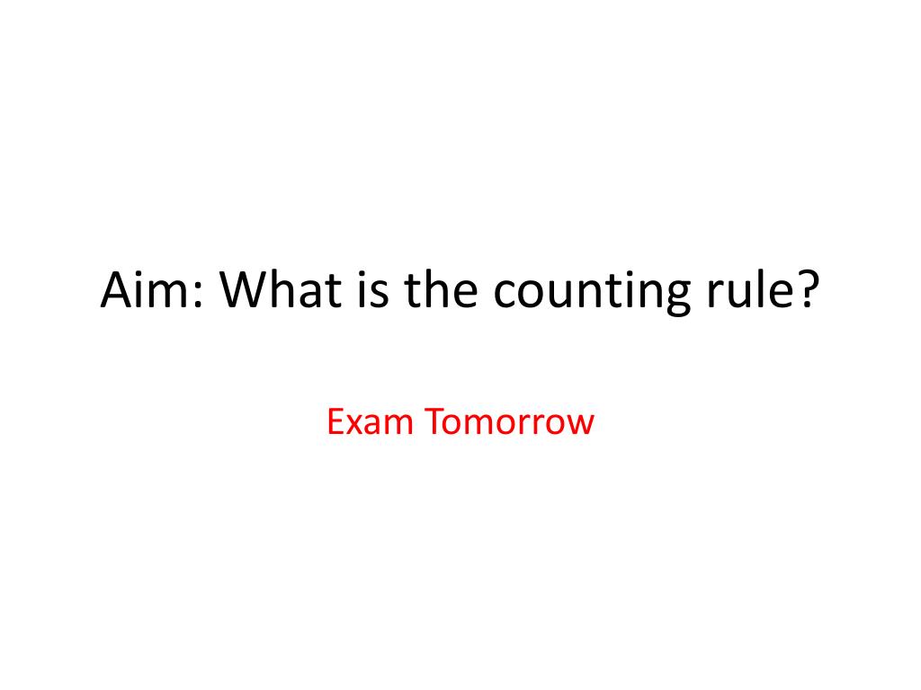 PPT - Understanding Counting Rules: Fundamental Principles for Exam ...