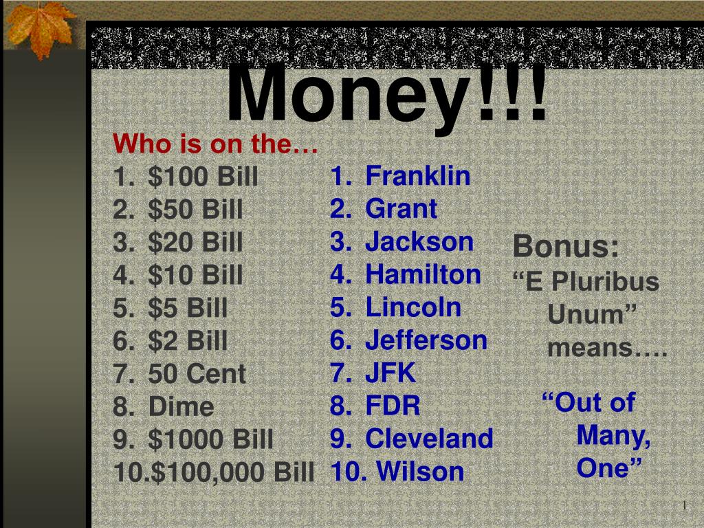 PPT - Money!!! PowerPoint Presentation, free download - ID:5322398