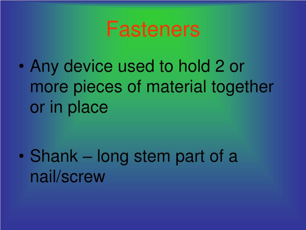PPT - Fasteners PowerPoint Presentation, free download - ID:5323579