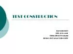 PPT - Test Construction and Evaluation PowerPoint Presentation, free ...
