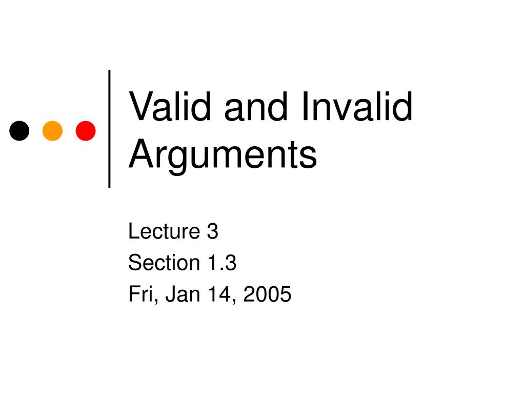 PPT - Valid and Invalid Arguments PowerPoint Presentation, free ...
