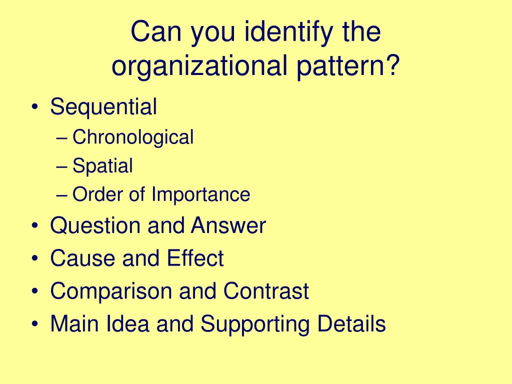 PPT - Can you identify the organizational pattern? PowerPoint ...
