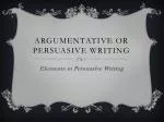 PPT - Argumentative and Persuasive Writing PowerPoint Presentation ...