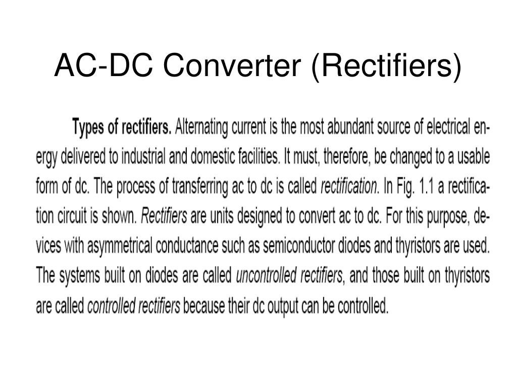 PPT - AC-DC Converter (Rectifiers) PowerPoint Presentation, free ...