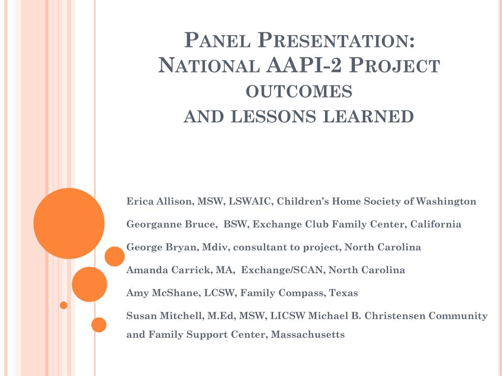 PPT - Panel Presentation: National AAPI-2 Project outcomes and lessons ...