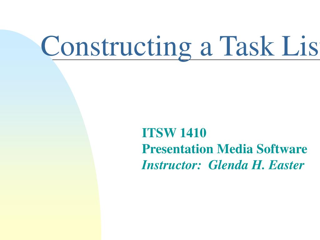 PPT - Constructing a Task List PowerPoint Presentation, free download ...
