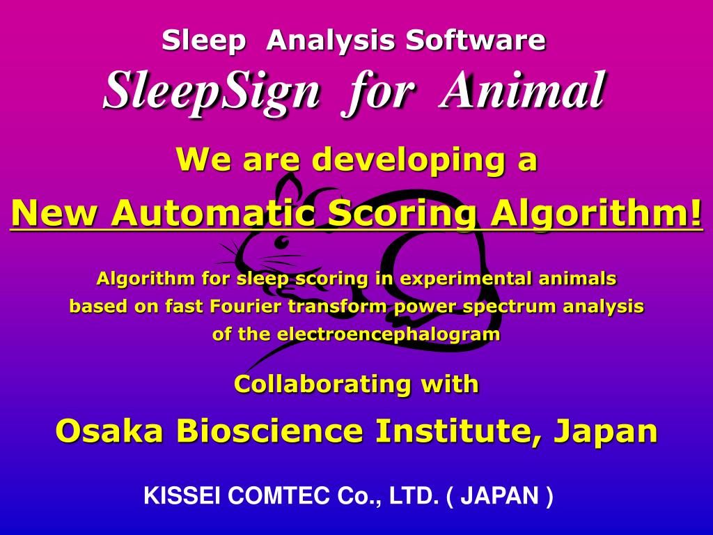 PPT - Sleep Analysis Software SleepSign for Animal PowerPoint ...