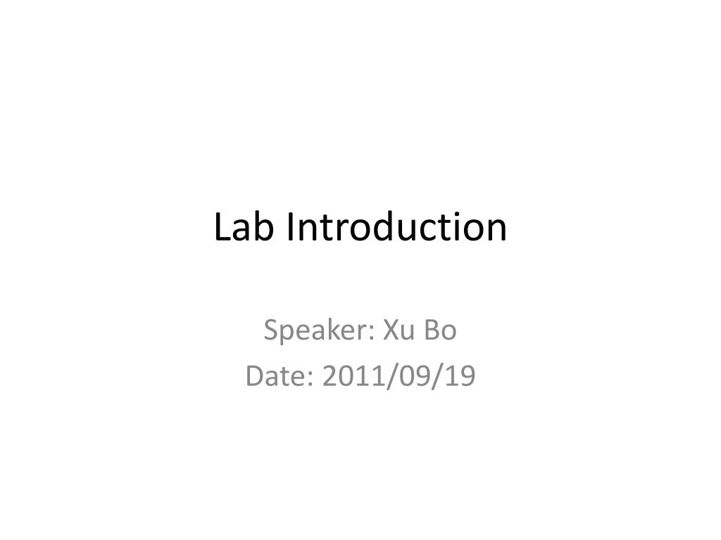 PPT - Lab Introduction PowerPoint Presentation, free download - ID:5336670