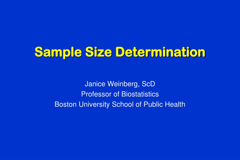 PPT - Sample Size Determination PowerPoint Presentation, free download ...