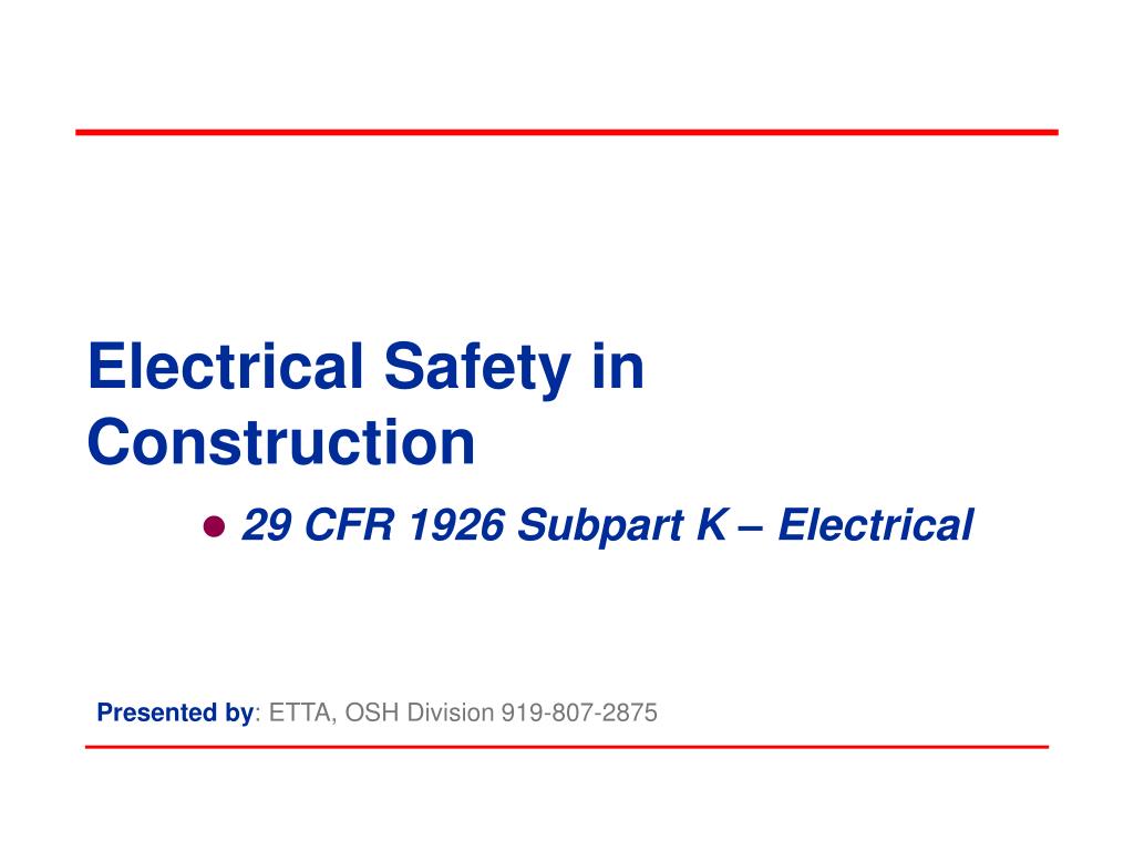 PPT - Electrical Safety in Construction PowerPoint Presentation, free ...
